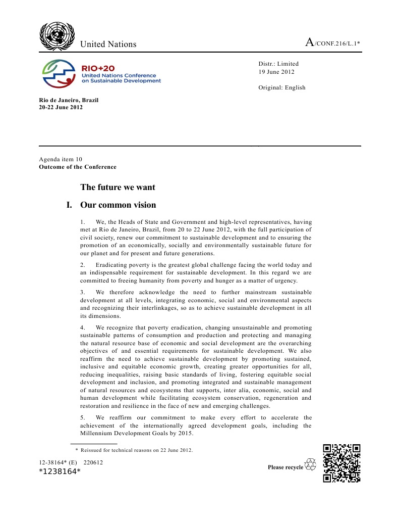 The Future We Want: Sustainable Development | PDF | Poverty Reduction ...