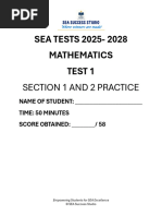 SEA 2024 Maths Practice Test 1 | PDF | Numbers | Elementary Mathematics