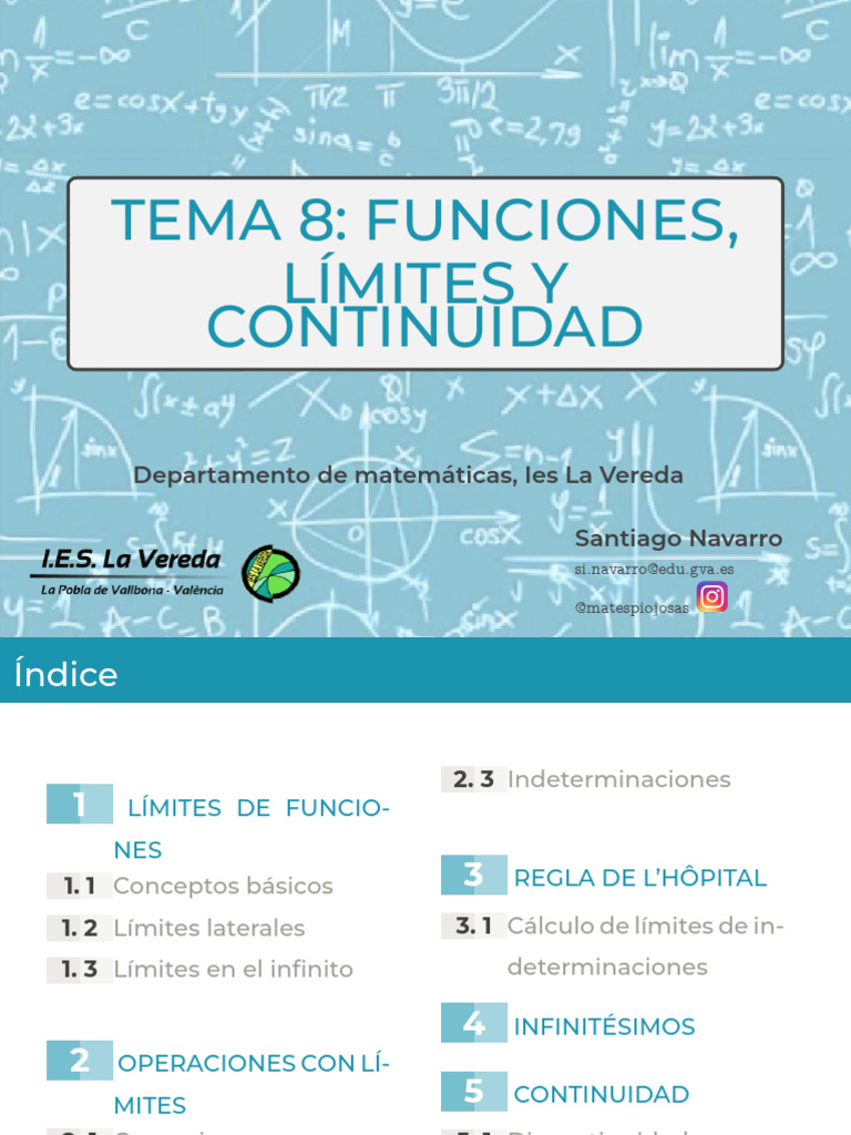 08 Funciones y Limites | PDF | Logaritmo | Función (Matemáticas)