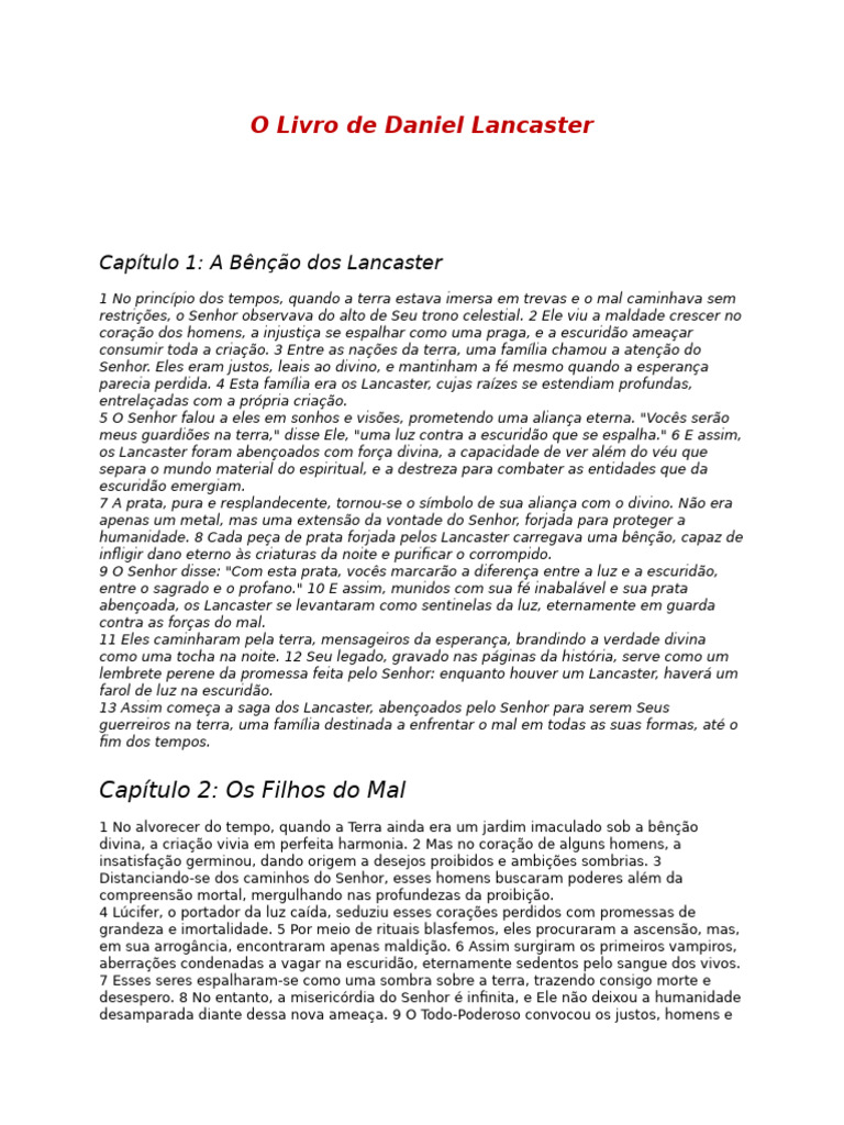 O Livro de Daniel Lancaster | PDF | Sacrifício | Céu