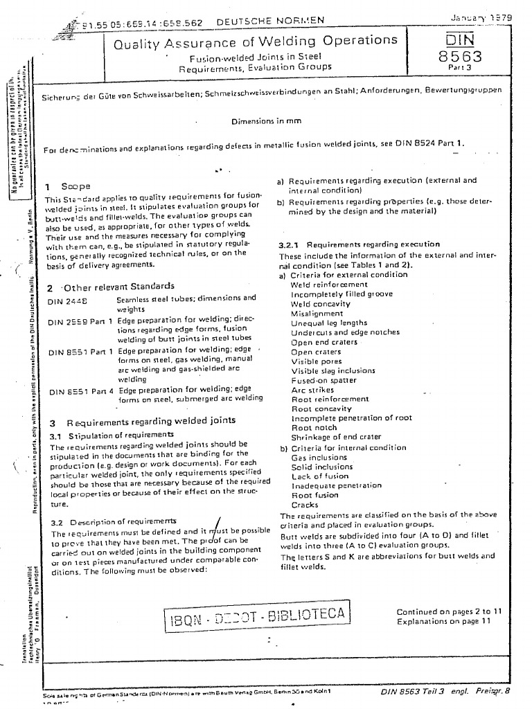 DIN 8563 (Part 3) (January 1979) | PDF