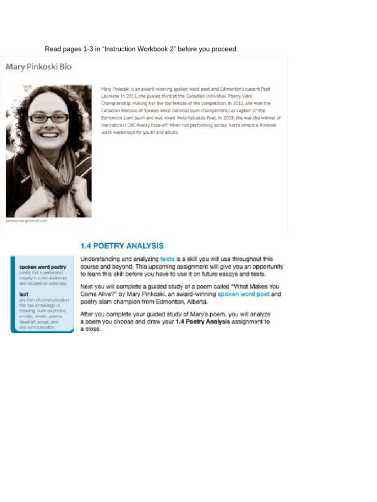 (Template) Assignment 1.4 Poetry Analysis | PDF | Poetry | Metaphor