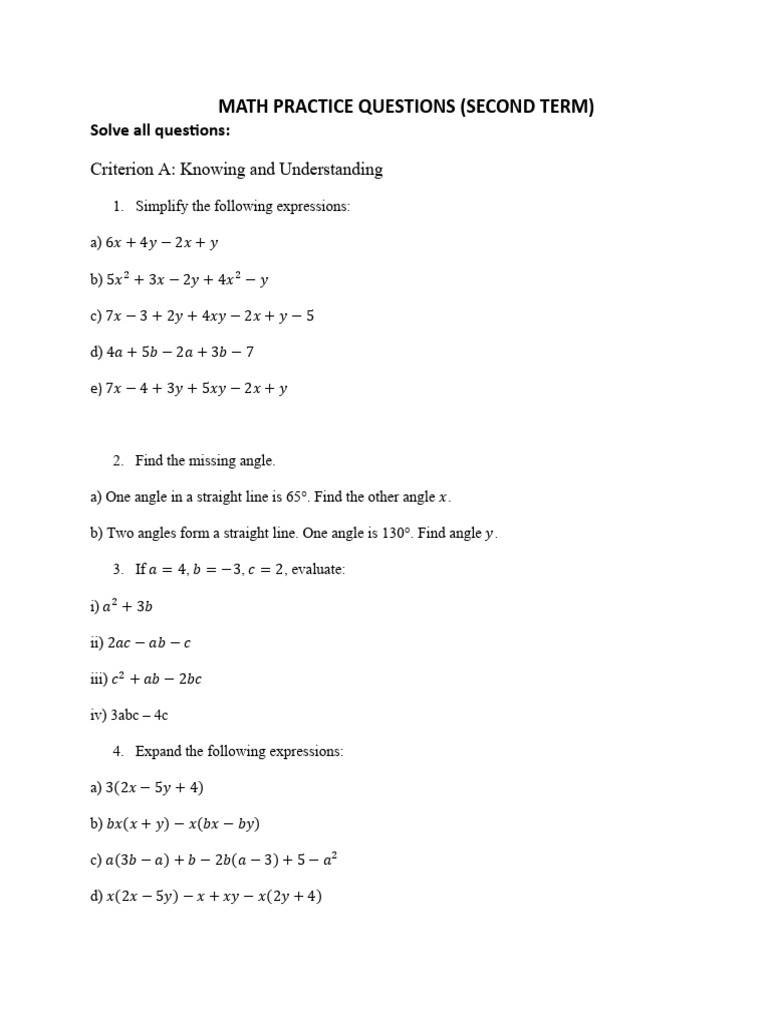 Math Practice Questions | PDF