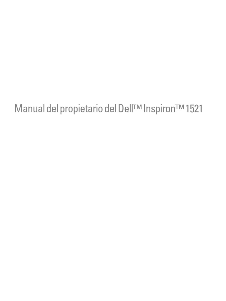 Dell Inspiron 1521 | PDF | Seguro digital | USB
