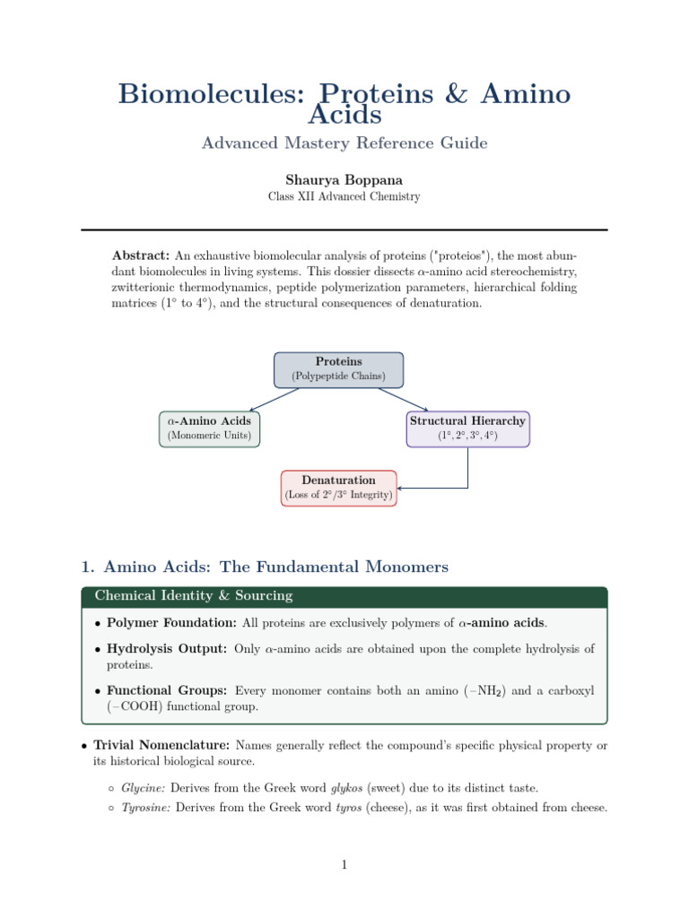 Proteins - Notes | PDF