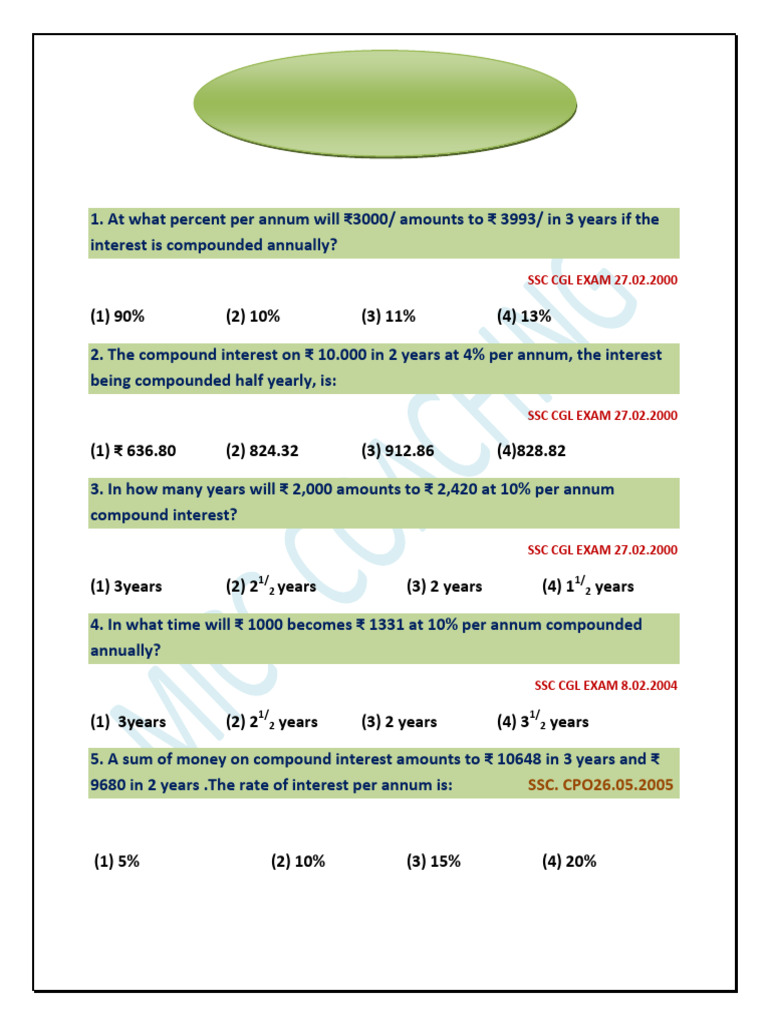 Compound Interest | PDF | Interest | Compound Interest
