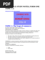 Zambian Commerce Notes for Grades 10-12 | PDF