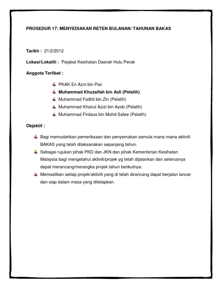 Prosedur 17 Membuat Reten Bulanan Dan Tahunan Bakas | PDF