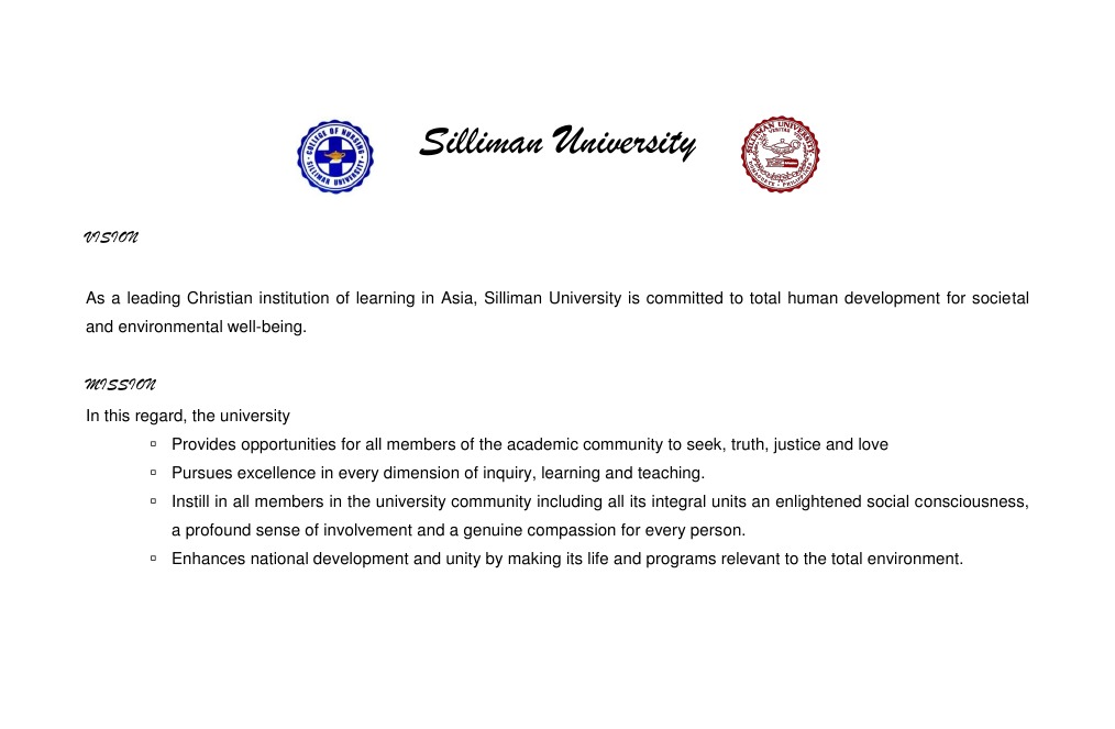 Silliman University Vision and Mission | PDF