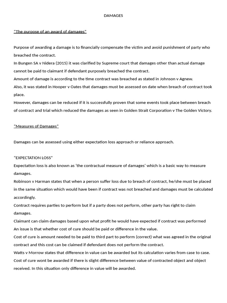 Damages | PDF