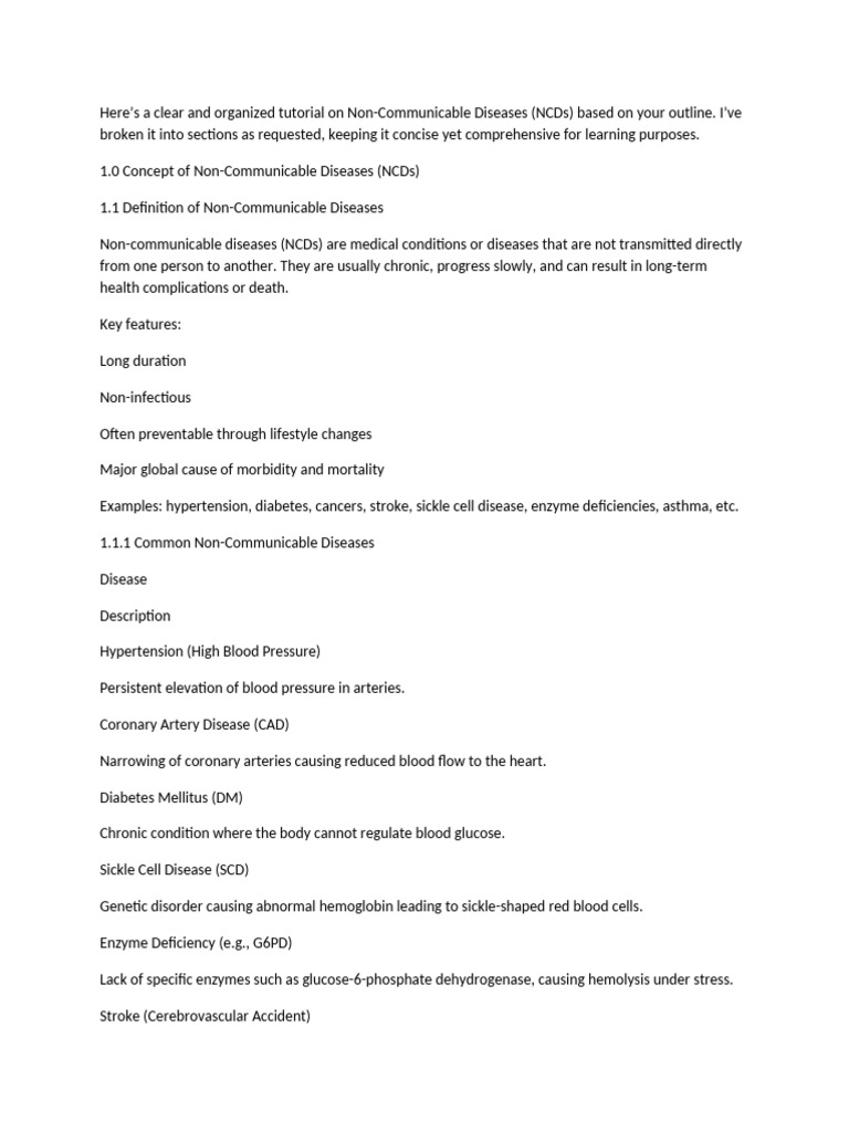 Non-Communicable Diseases | PDF | Non Communicable Disease | Preventive ...