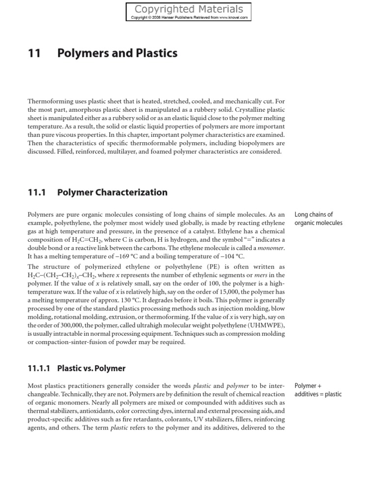 Polymers and Plastics | PDF | Polymers | Polyethylene