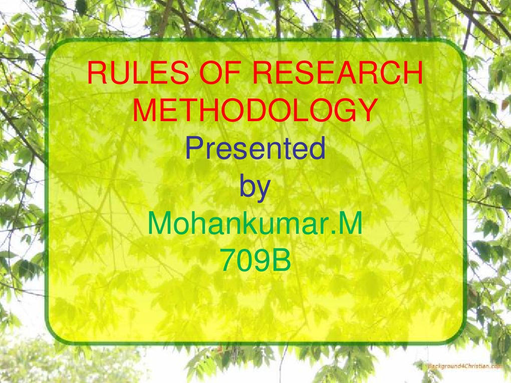 Rules of Research Methodology | PDF | Survey Methodology | Observation