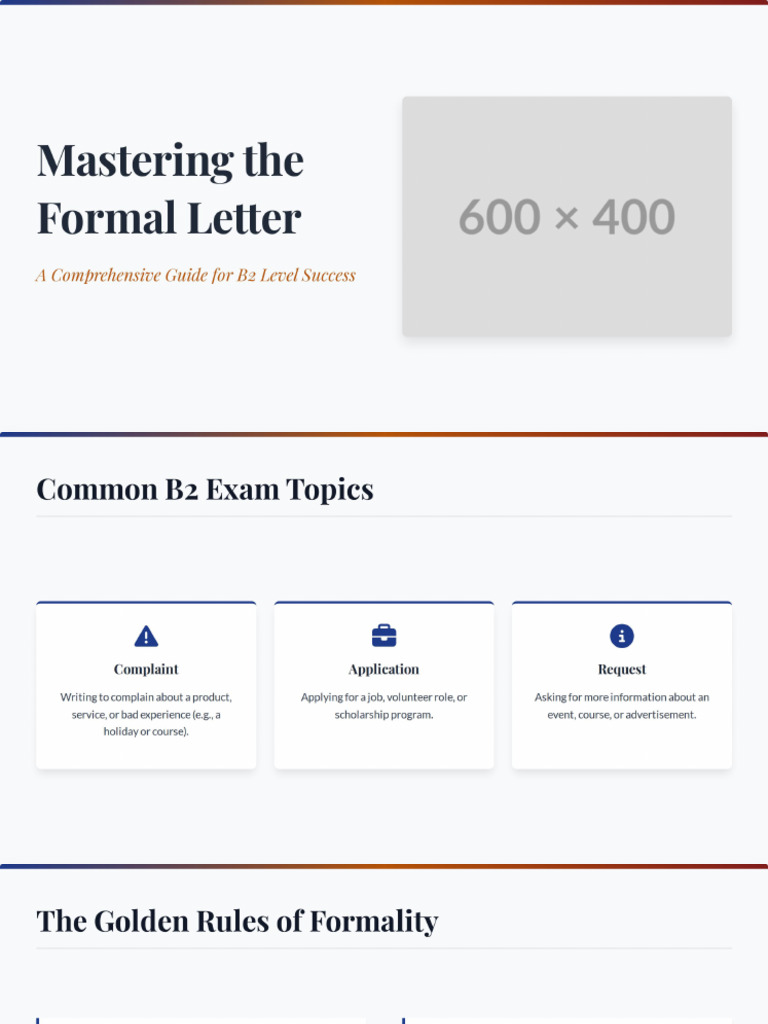 Mastering The Formal Letter B2 Level | PDF