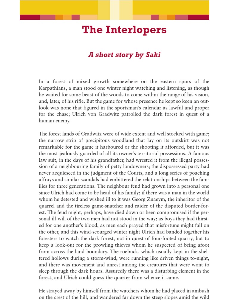 The Interlopers - A Short Story by Saki | PDF | Nature
