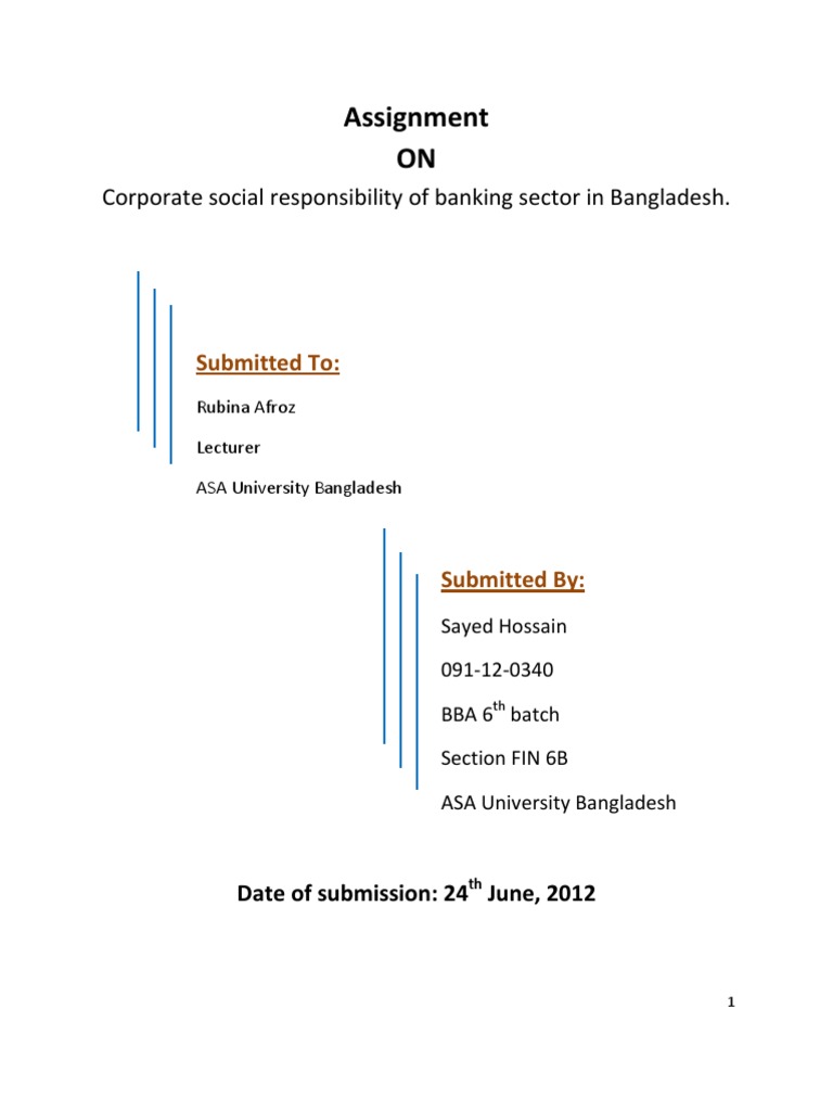Corporate Social Responsibility of Banking Sector in Bangladesh | PDF ...