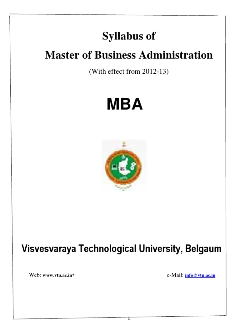 VTU Mba Syllabus | PDF | Skewness | Corporate Social Responsibility
