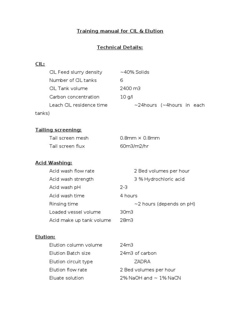 Training Manual For CIL & Elution-Final (Reviewed) | PDF | Adsorption ...