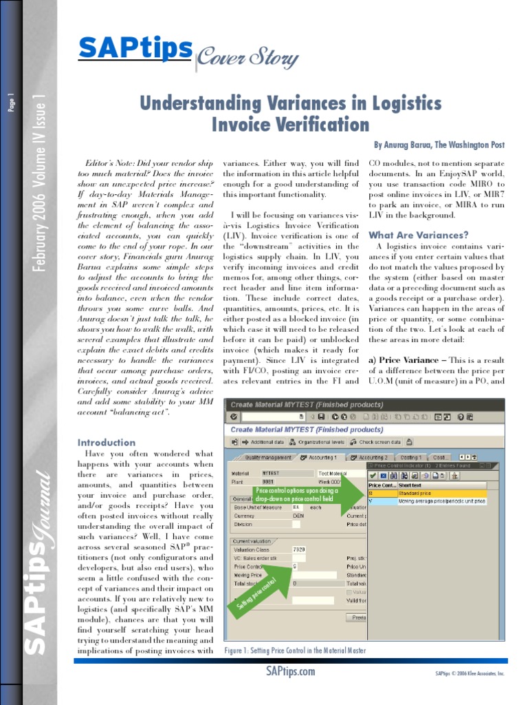 Invoice Variances | PDF | Debits And Credits | Invoice