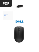 Dell MS116 Optical Mouse Specifications | PDF | Human–Computer ...