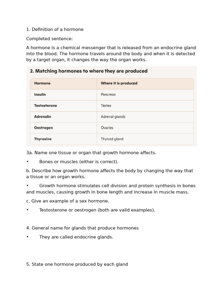 Dilusha11f Hormones Worksheet | PDF | Hormone | Endocrine System