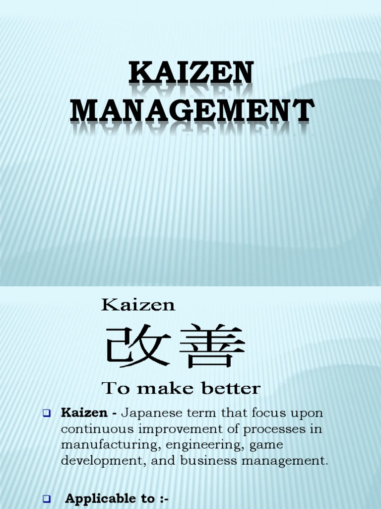 Kaizen+Management Final+Ppt | PDF | Employment | Design