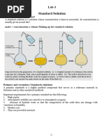 Preparing Standard Solutions in Chemistry | PDF | Volume | Concentration