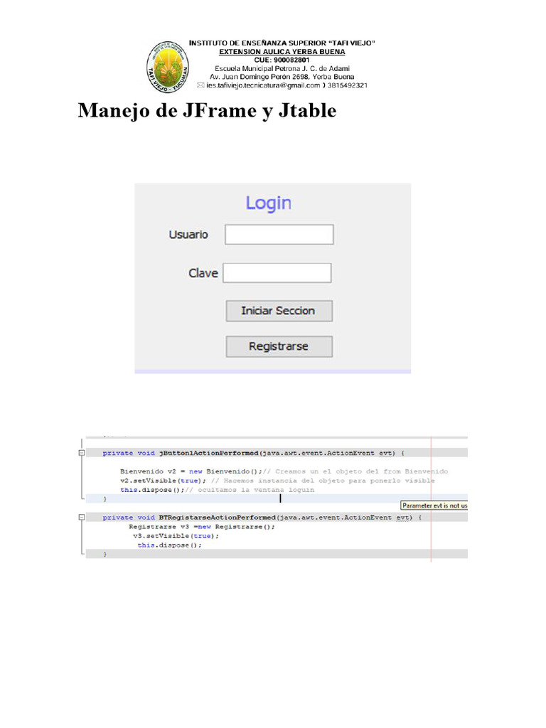 Manejo de JFrame y Jtable | PDF | Ventana (informática) | Ciencias de ...