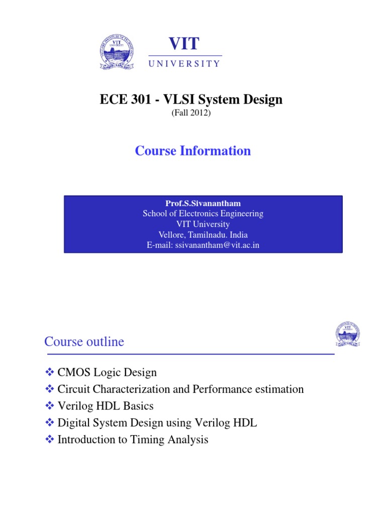 ECE301 - Course Introduction | PDF | Hardware Description Language | Logic Synthesis