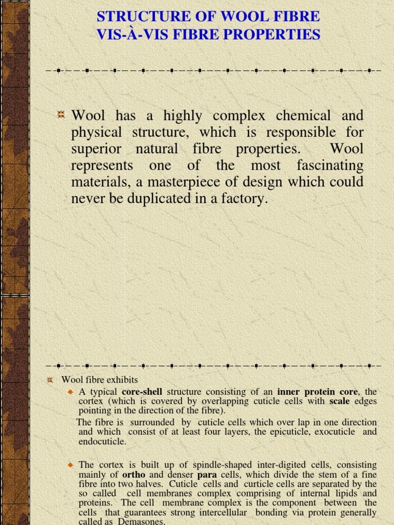 Structure of Wool Fibre | PDF | Amino Acid | Amine