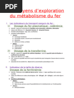 Comprendre le Bilan Martial | PDF | Fer | Sang