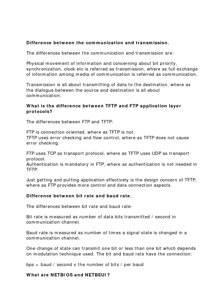 Difference Between The Communication and Transmission | PDF | Routing ...