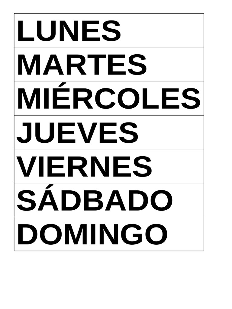 Dias de La Semana | PDF