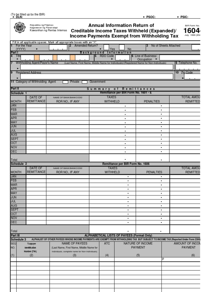 BIR Form 1604-E Instructions | PDF | Withholding Tax | Taxes