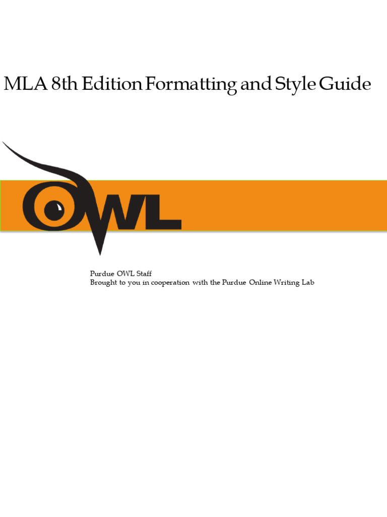 MLA 8th Edition Formatting and Style Guide | PDF