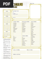 Call of Cthulhu 7th Ed Character Sheet | PDF