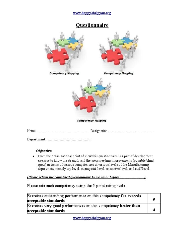 Competency Mapping Questionnaire | PDF | Competence (Human Resources ...