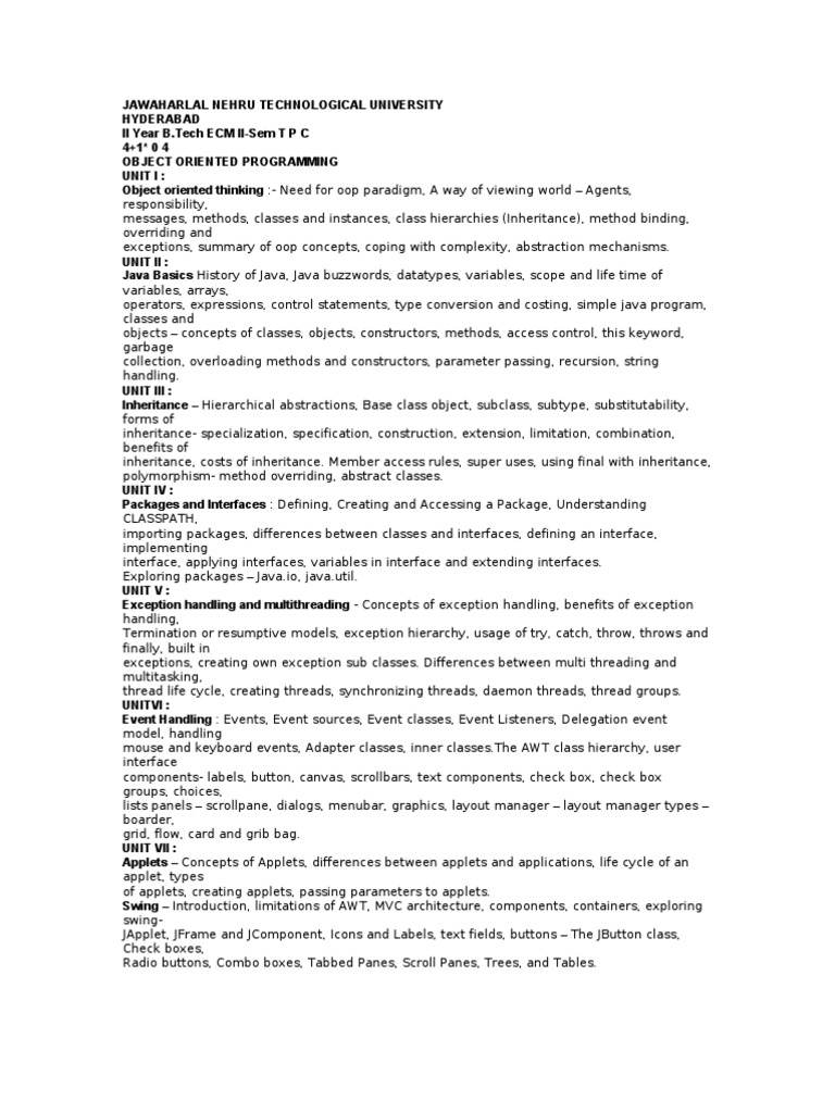Ecm Oops Through Java Pdf Inheritance Object Oriented Programming Method Computer