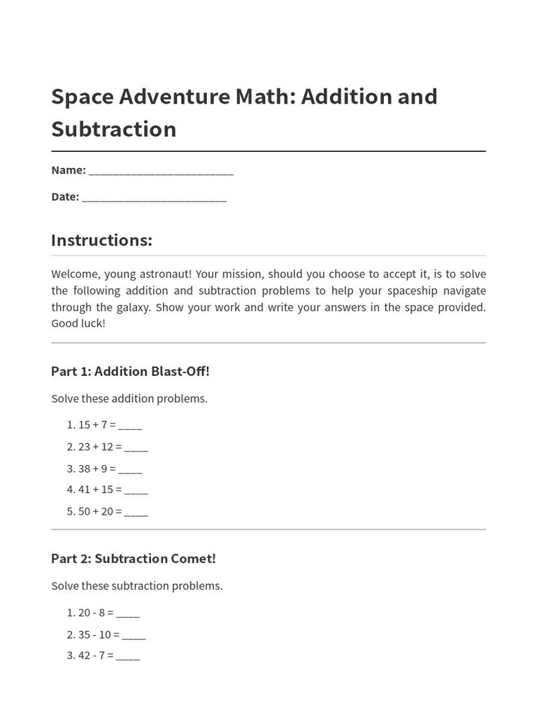 Math Worksheet 2 | PDF