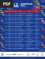 IPL Season Schedule 2025 | PDF | Sports | Cricket Competitions
