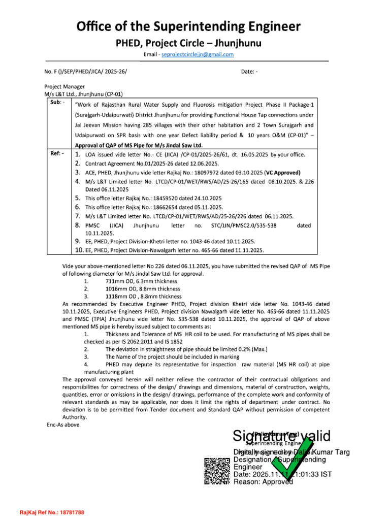 MS Pipe QAP Approval - Bare Pipe | PDF
