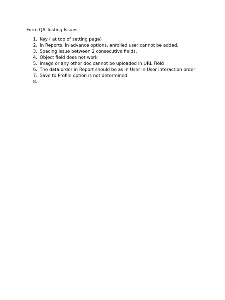 Form QA Testing Issues | PDF