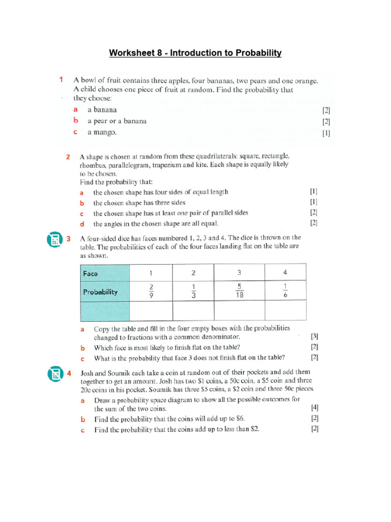 Worksheet 8 - Introduction To Probability | PDF