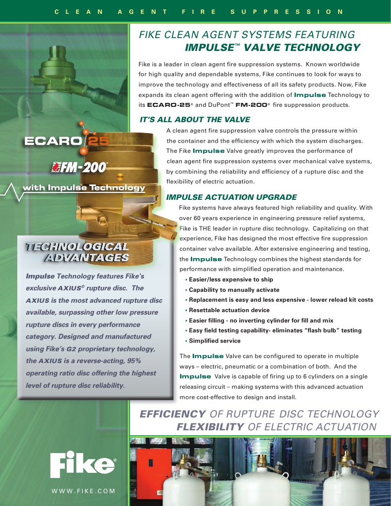 Fike Data Sheet - Impulse Valve Technology - Clean Agent Systems | PDF ...