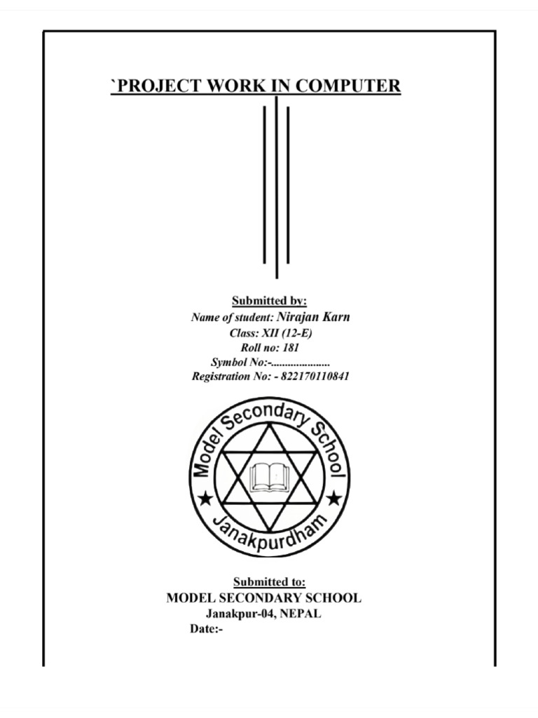 Computer Practical Project Work | PDF