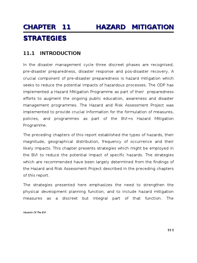 Chapter 11 Hazard Mitigation Strategies | PDF | Emergency Management ...