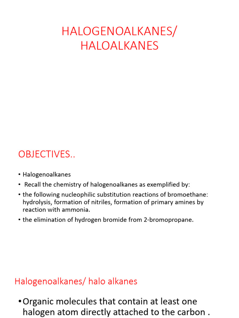 As Level Halogenoalkanes | PDF | Chemical Reactions | Chemical Substances