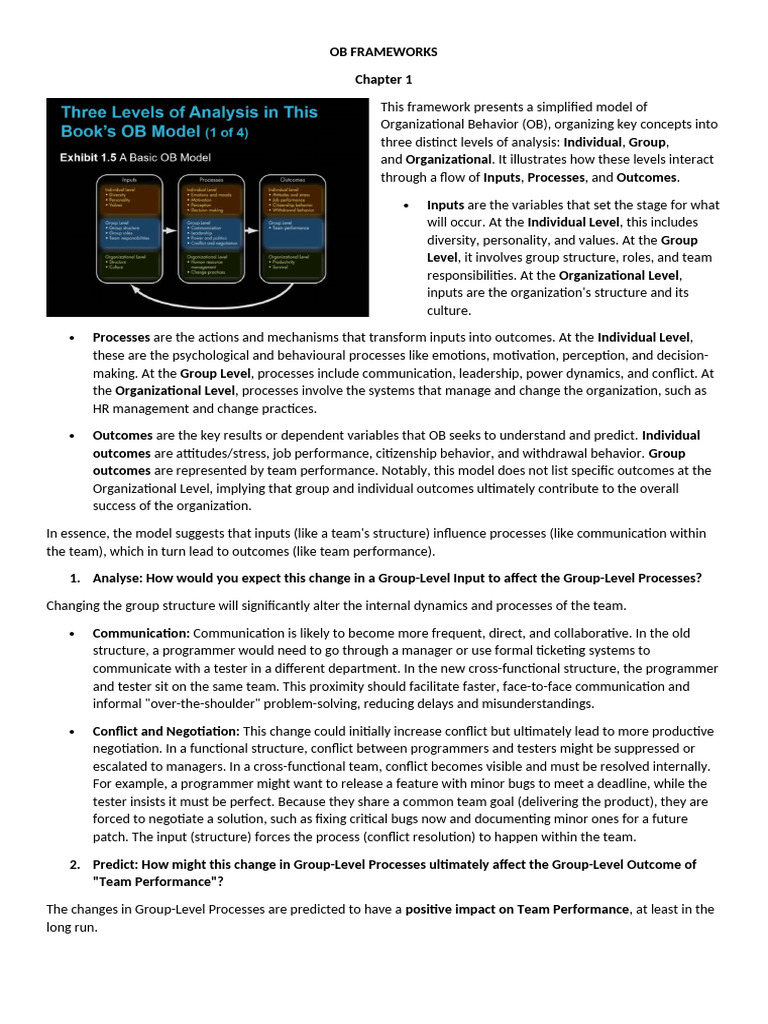 Ob Frameworks | PDF | Attitude (Psychology) | Creativity