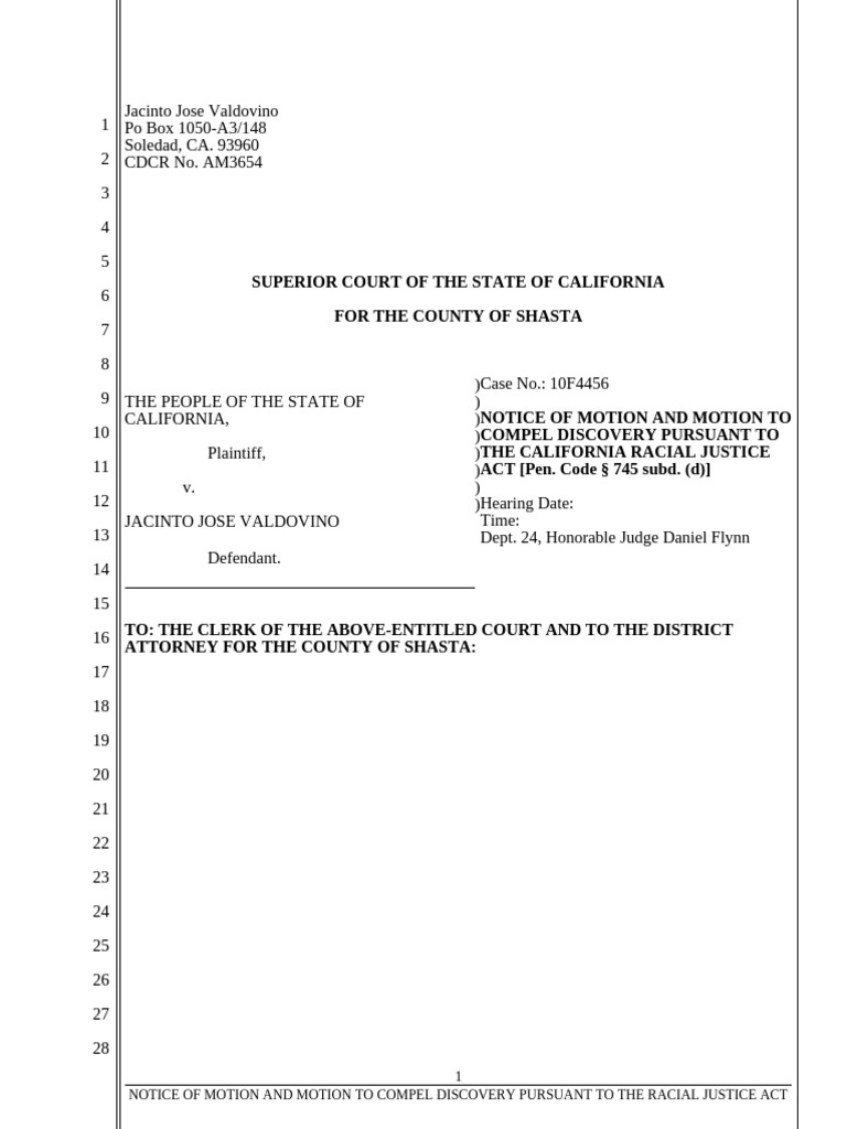 RJA motion to compel | PDF | Discovery (Law) | Prosecutor
