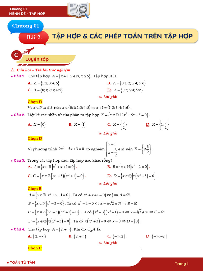 Chuyen de Menh de Va Tap Hop Toan 10 08e | PDF